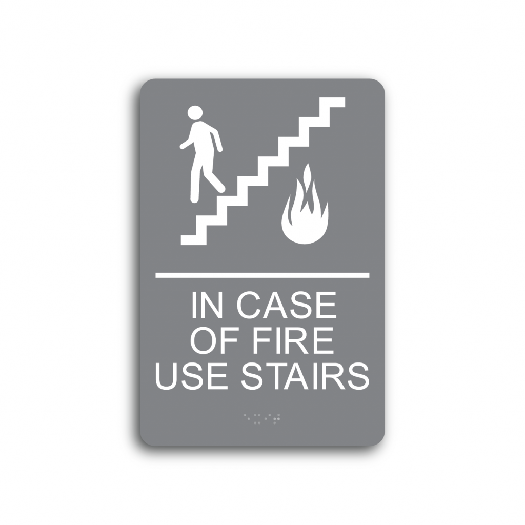 ADA IN CASE OF FIRE USE STAIRS 6"x 9" – Self Storage Signs